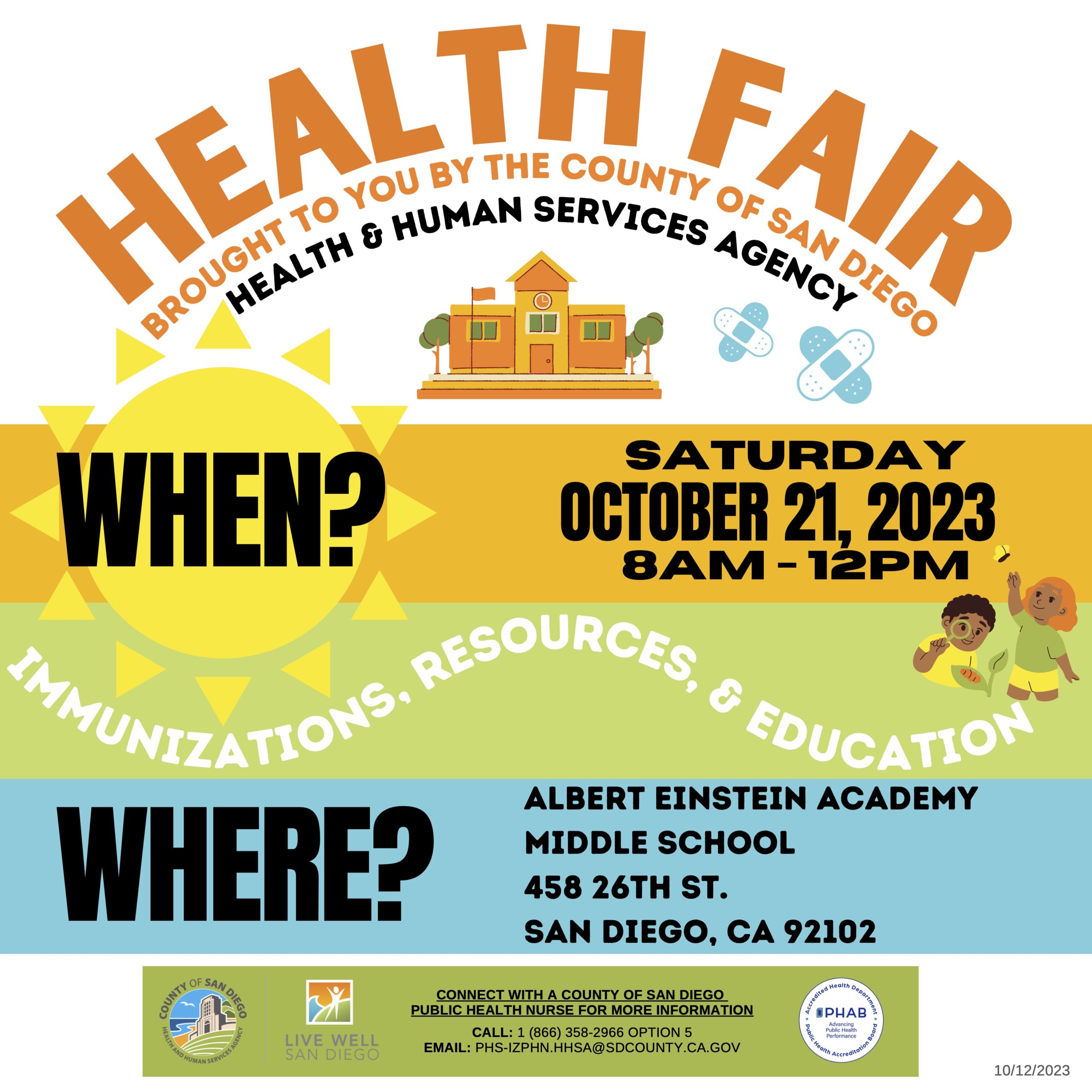 FREE Community Health Fair – Saturday, October 21 from 8:00 am to 12:00 ...